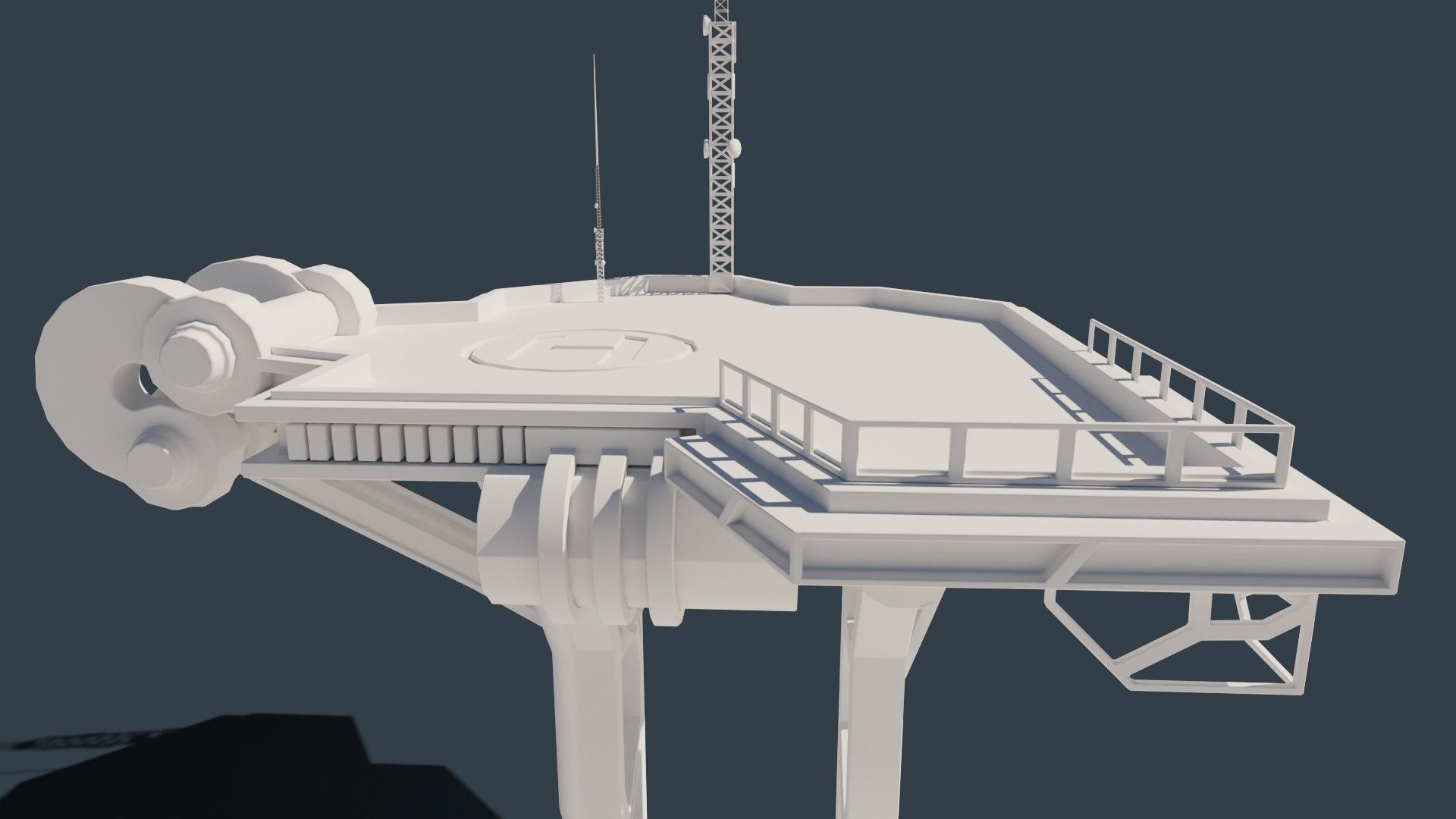 futuristic oil rig structure 3D model | CGTrader