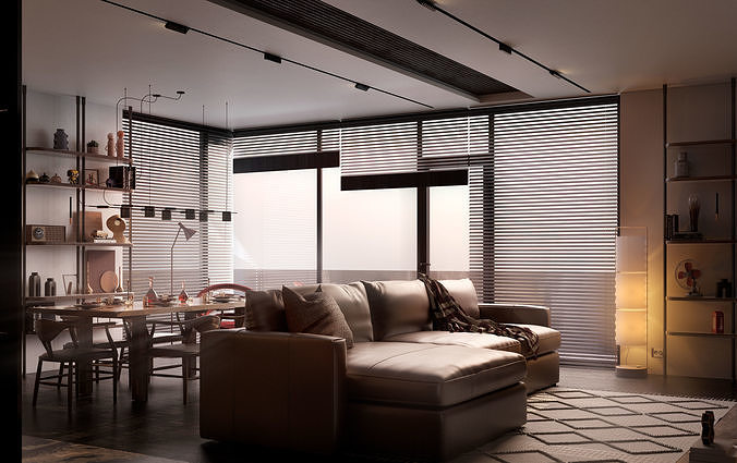 Contemporary Interior full scene Corona renderer 3D model | CGTrader