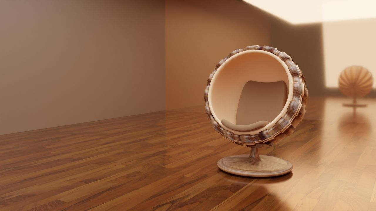 Round Chair Modeling in Blender 3D model animated | CGTrader