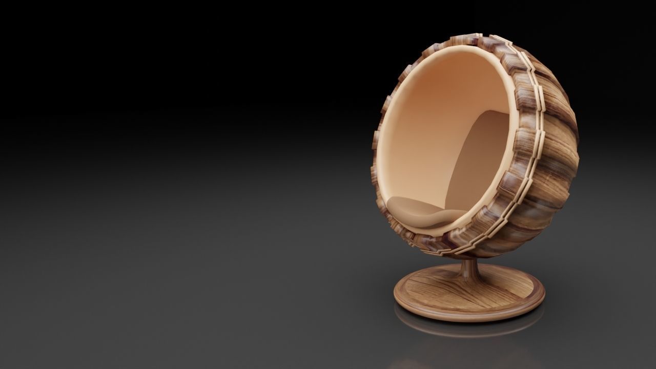 Round Chair Modeling in Blender 3D model animated | CGTrader