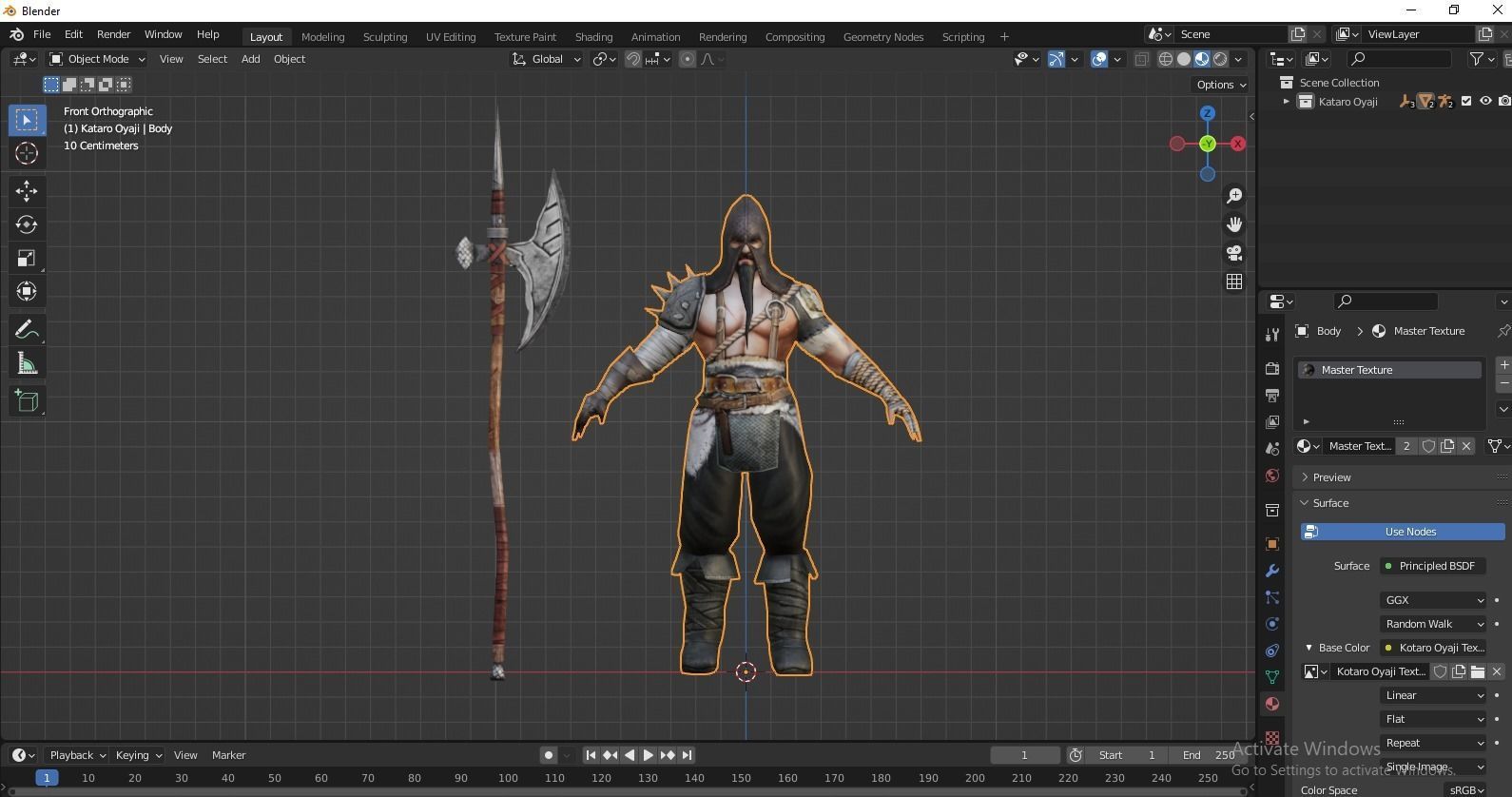 3D model Kataro Oyagi Japanese Enemy Character Lowpoly Game Ready VR ...