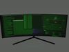 Hacking Computer - Curved Screen free VR / AR / low-poly 3D model ...