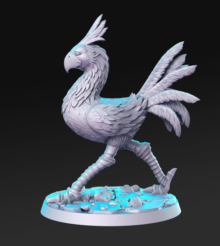Chocobo Walking Final Fantasy 32mm Pre-supported 3D model 3D printable ...