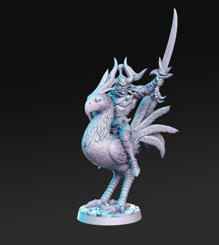 Warrior of Light Chocobo Final Fantasy 32mm 3D model 3D printable ...