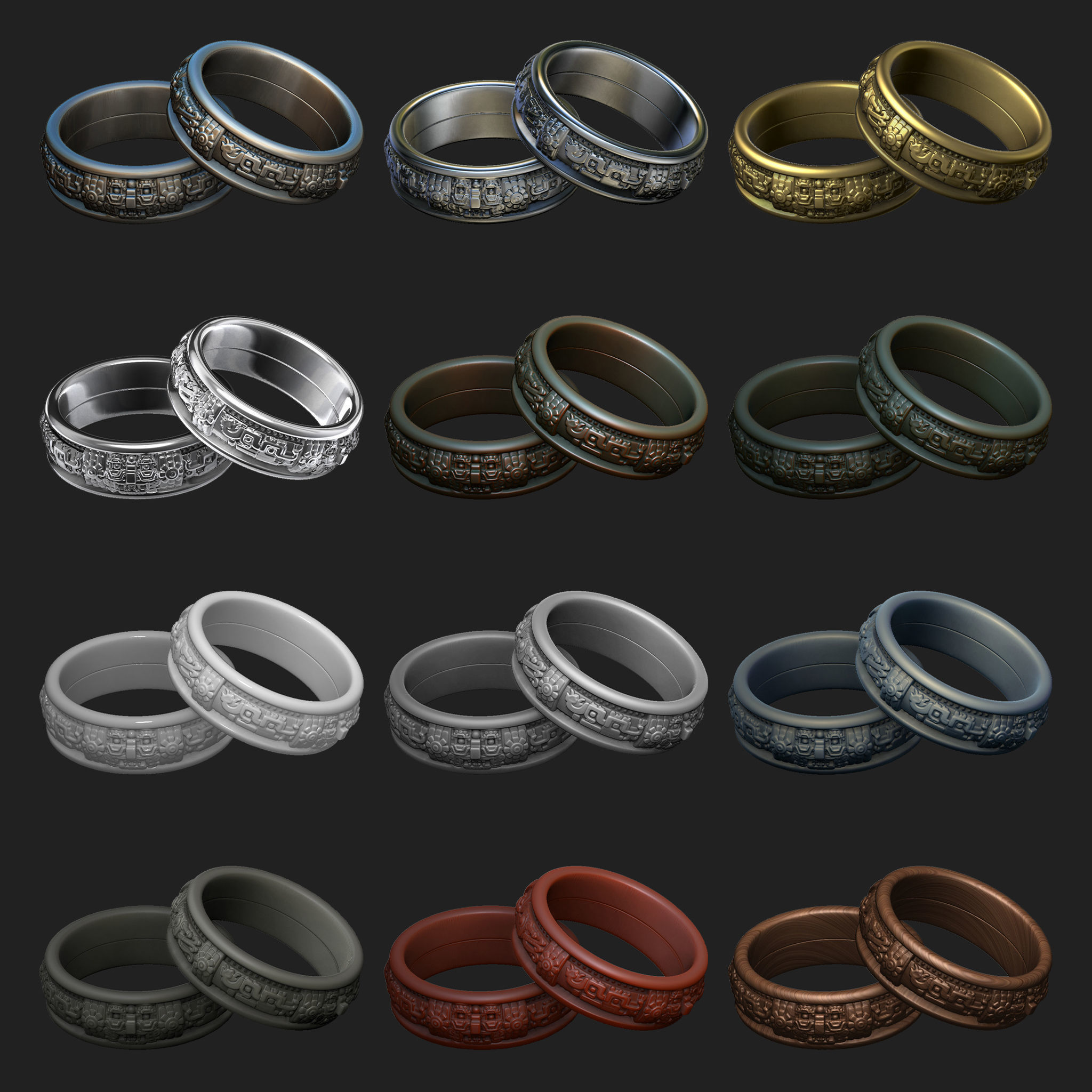 Mazan Inca Aztec Ring 220911 3D model 3D printable | CGTrader