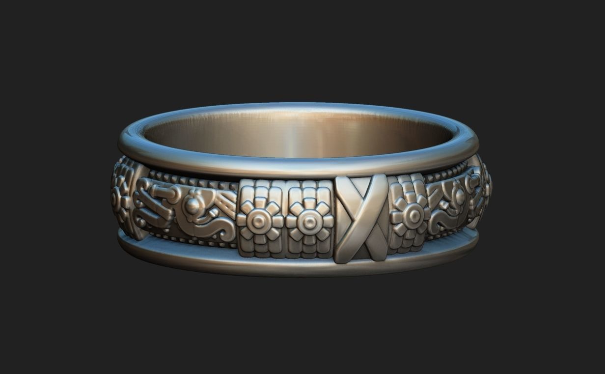 Mazan Inca Aztec Ring 220911 3D model 3D printable | CGTrader