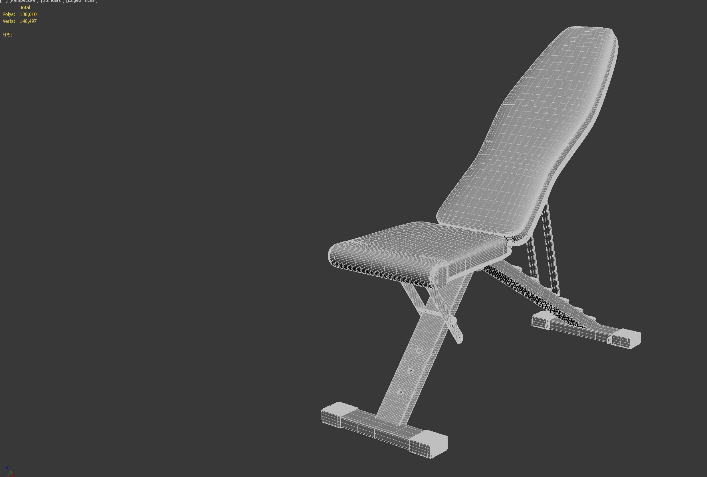 PBR Incline - Decline Bench Press Folding Chair 3D model | CGTrader