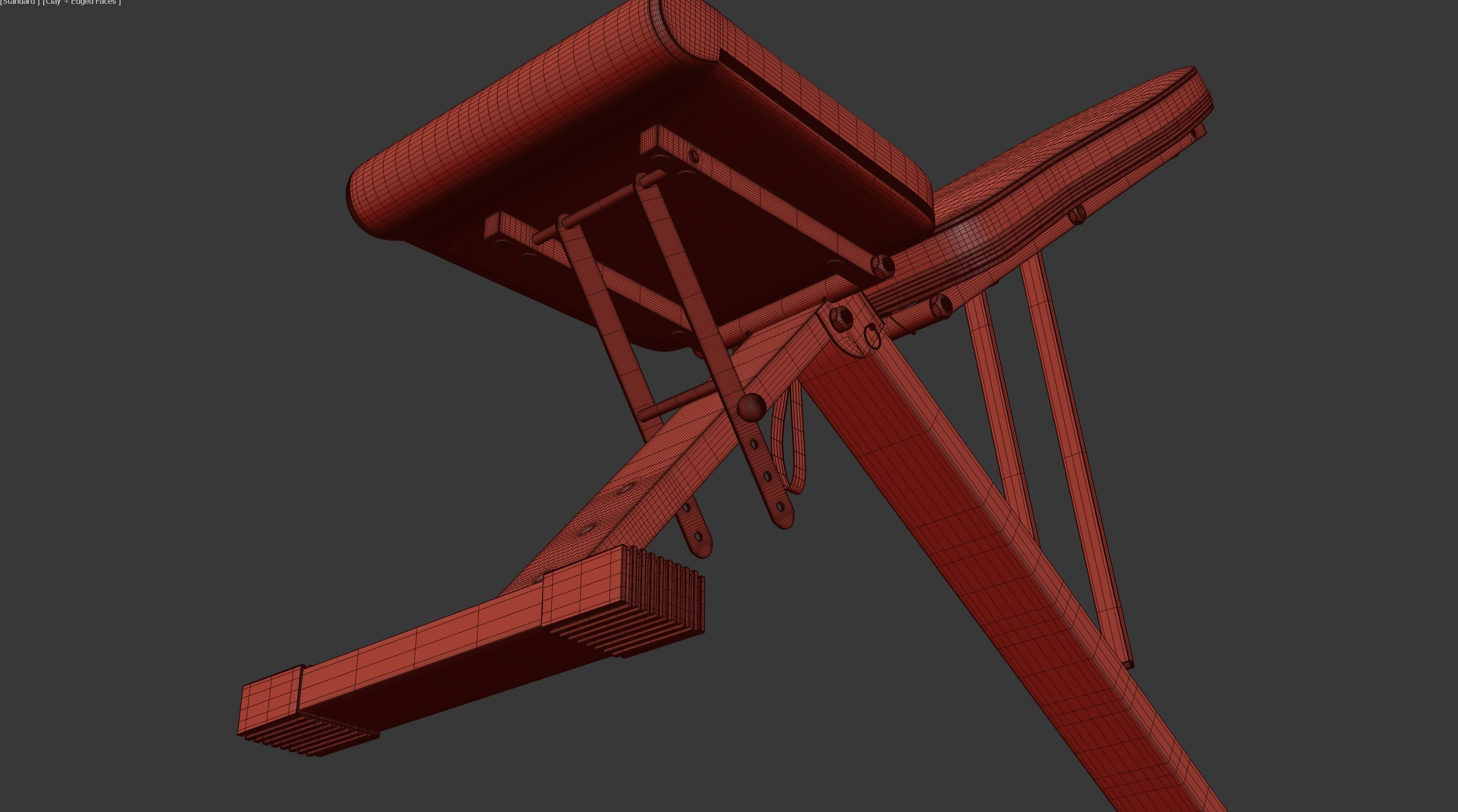 PBR Incline - Decline Bench Press Folding Chair 3D model | CGTrader