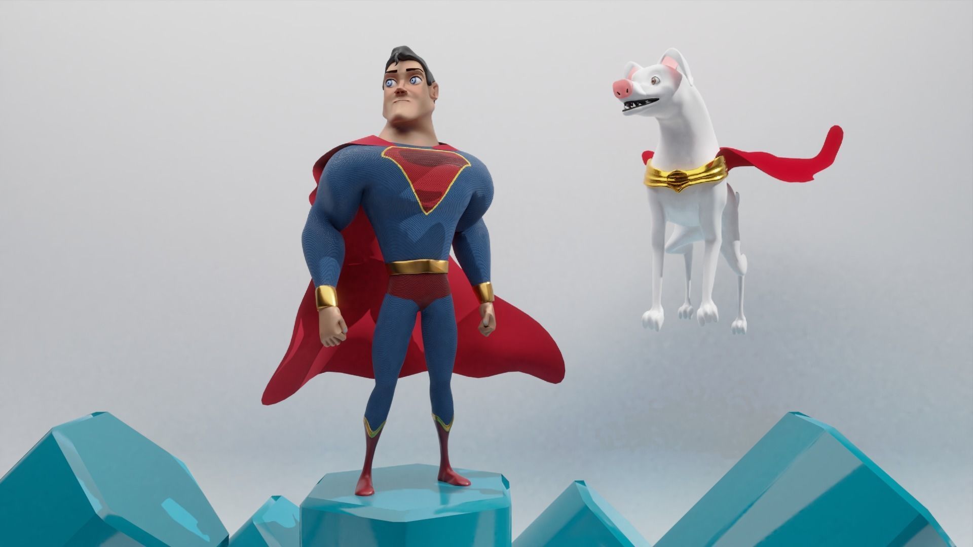 superman and krypto 3D model rigged | CGTrader