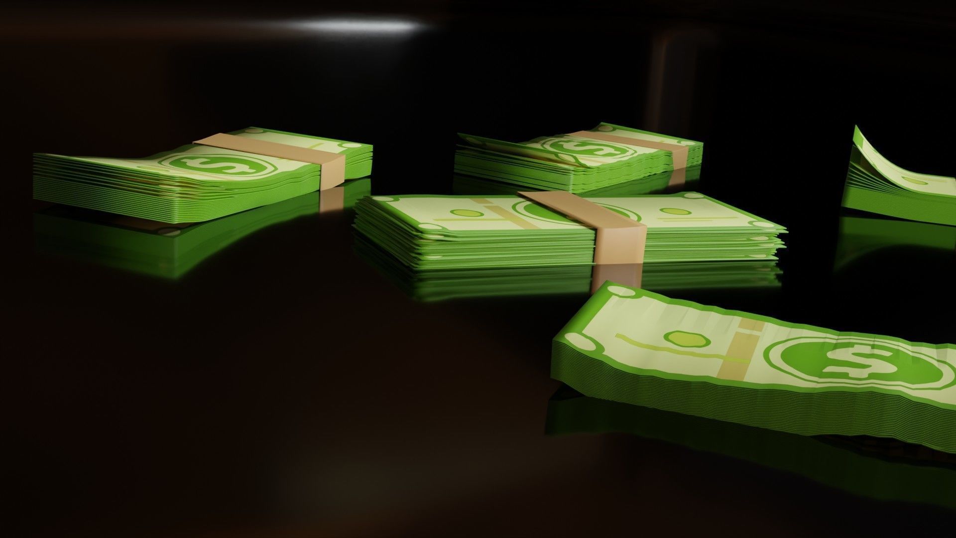 3D model Stylized Dollar Stack VR / AR / low-poly | CGTrader