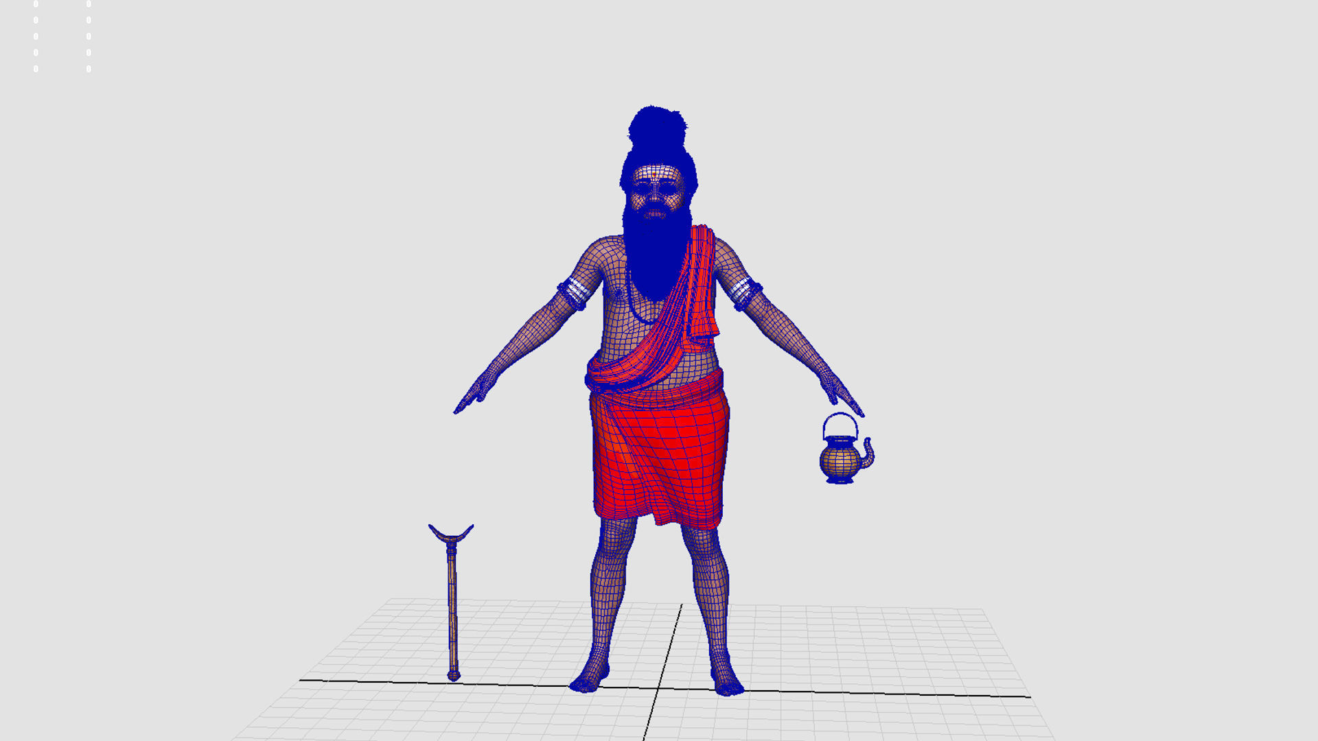 sage model man holding pot and stick 3D model | CGTrader