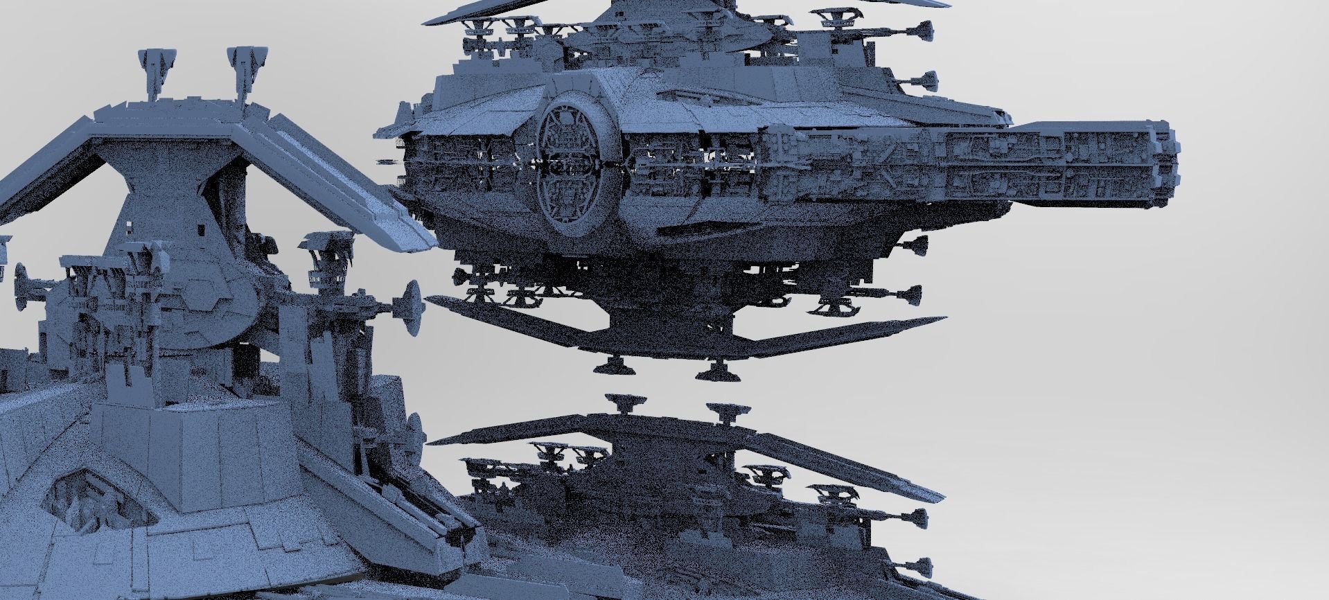 Jupiter Ancient tech temple Space station 3 designs 3D model | CGTrader