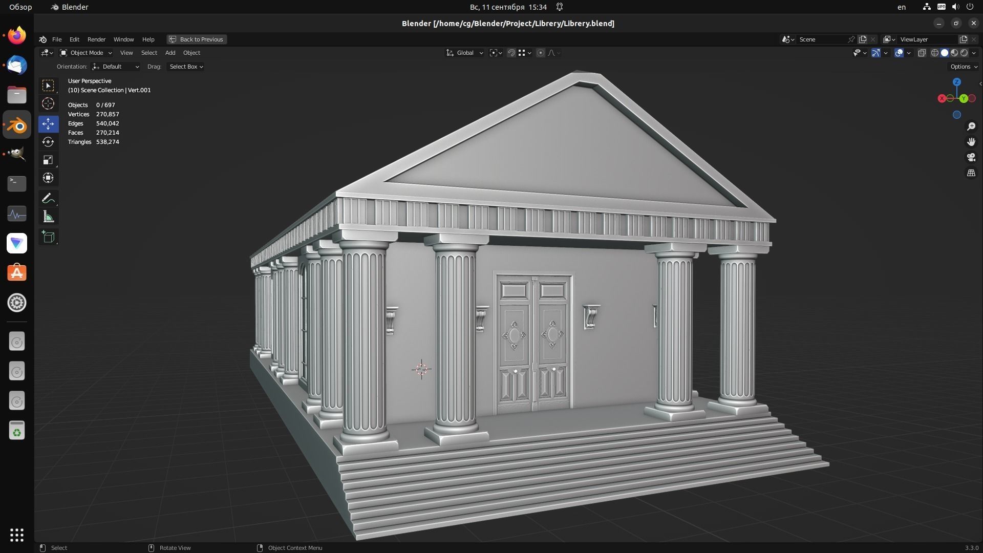 Building with columns 3D model | CGTrader