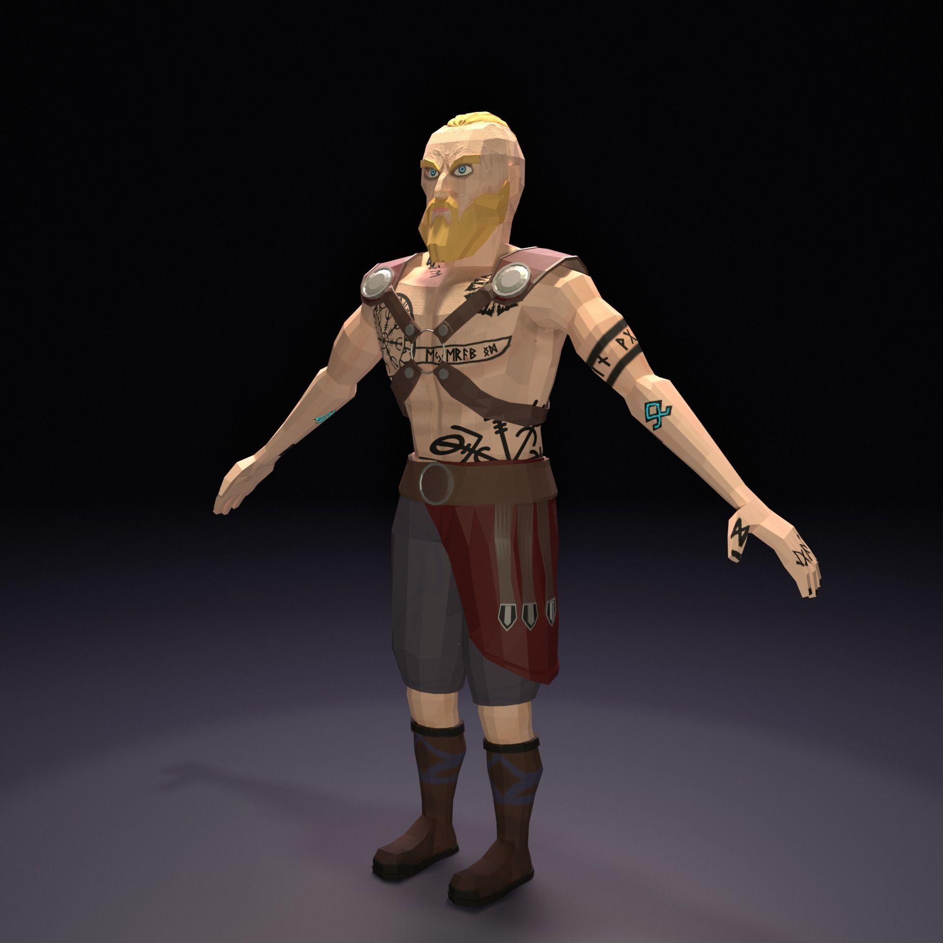 Viking - Lowpoly Stylized Low-poly 3D model-GameReady free VR / AR ...