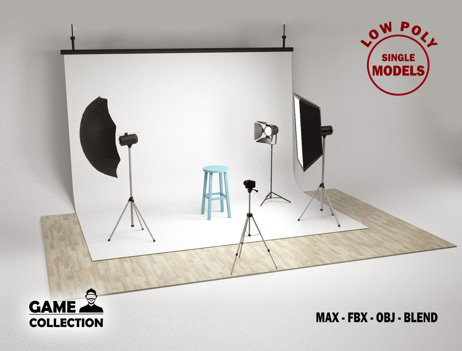 3D model Photo Studio Props VR / AR / low-poly | CGTrader
