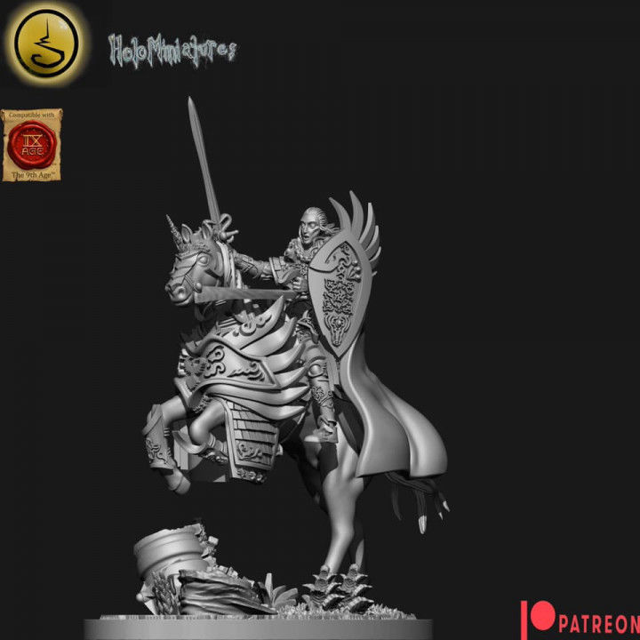 Highborn elves mounted lord 3D model 3D printable | CGTrader