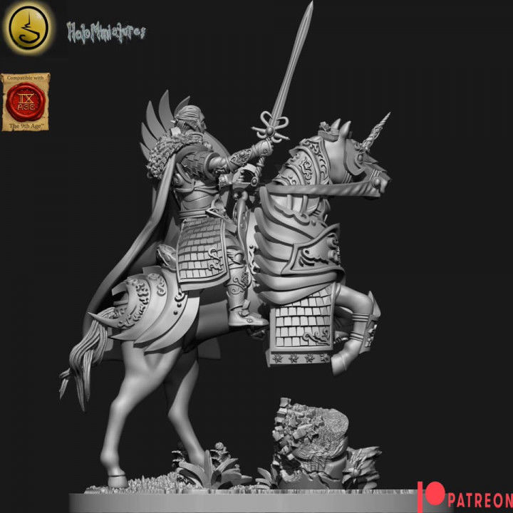 Highborn elves mounted lord 3D model 3D printable | CGTrader