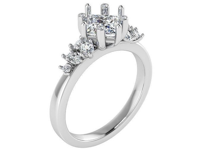 Triangular Diamond ring 1751 3D print model 3D model 3D printable ...