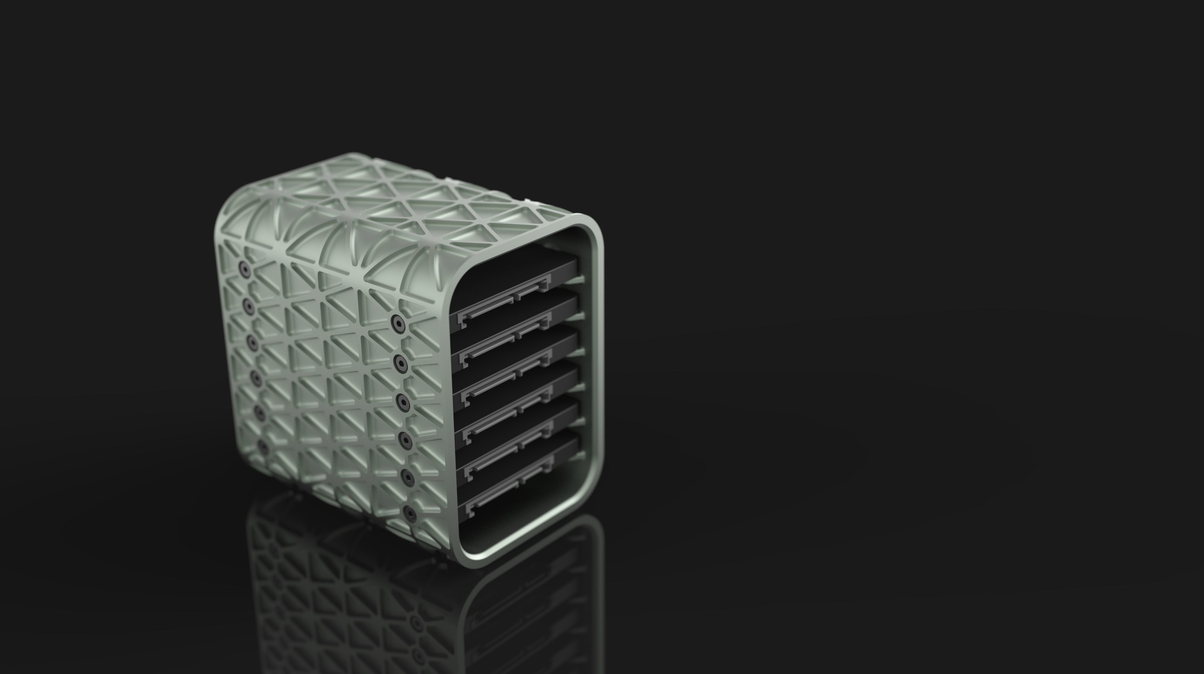 AERO SPACE HARD DRIVE ENCLOSURE - SSD - 6 DRIVE 3D model 3D printable ...