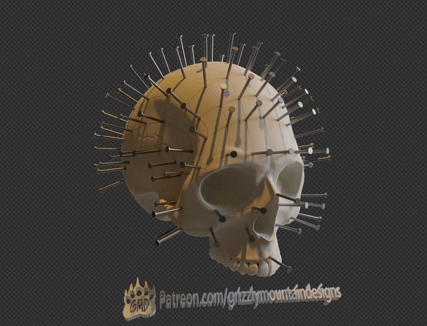 Hellraiser Pinhead style skull with nails ready to print 3D model 3D ...