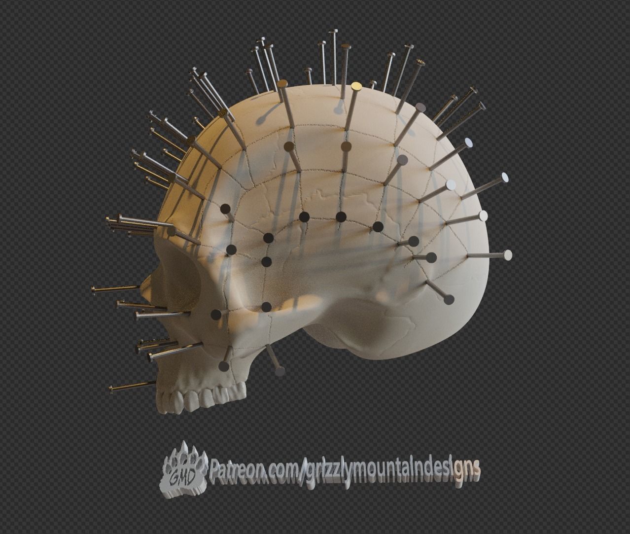 Hellraiser Pinhead style skull with nails ready to print 3D model 3D ...