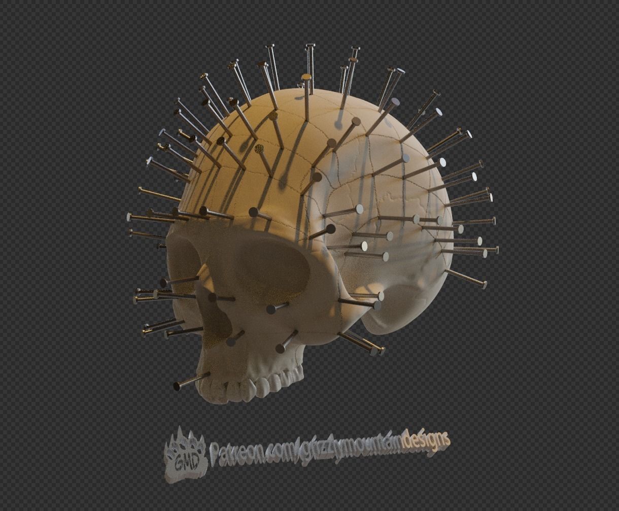 Hellraiser Pinhead style skull with nails ready to print 3D model 3D ...