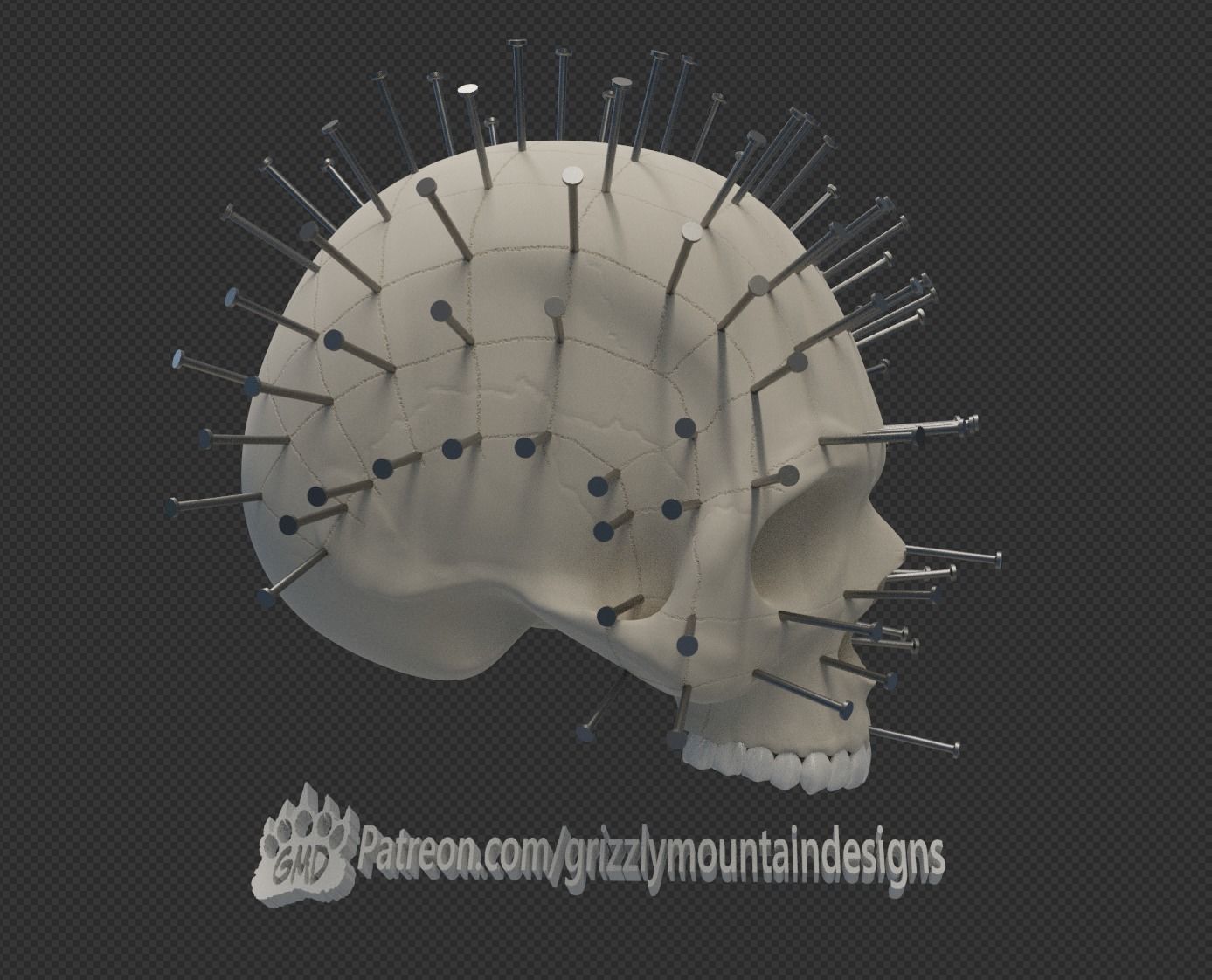 Hellraiser Pinhead style skull with nails ready to print 3D model 3D ...