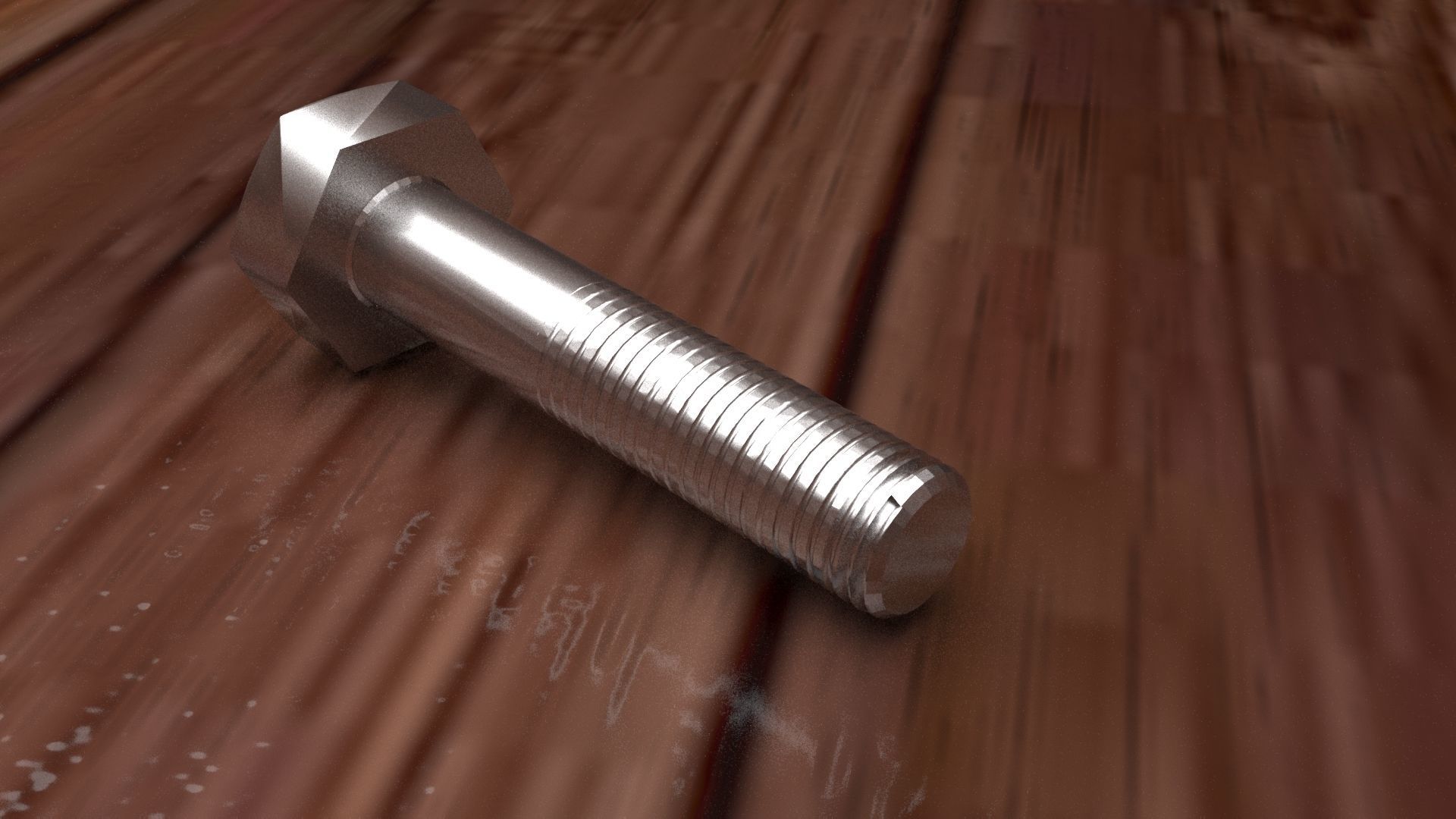 Hex Head and Nut Bolt 3D model | CGTrader