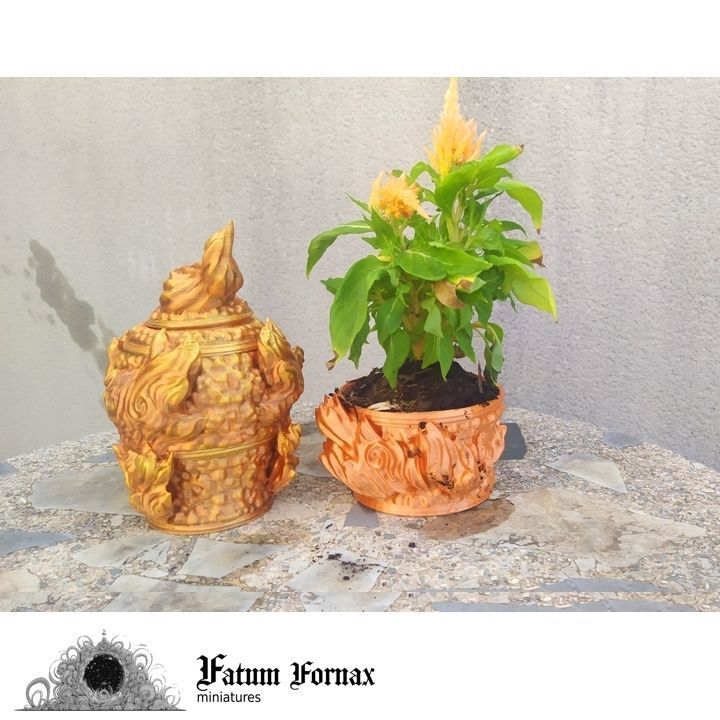 Fire jar - Fire flower pot 3D model 3D printable | CGTrader