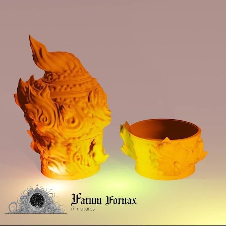 Fire jar - Fire flower pot 3D model 3D printable | CGTrader