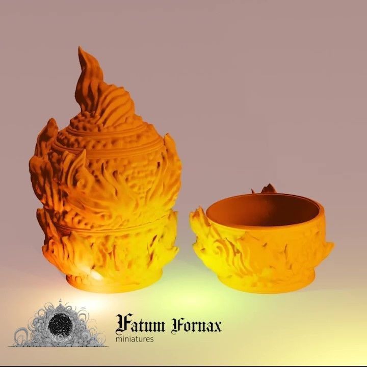 Fire jar - Fire flower pot 3D model 3D printable | CGTrader