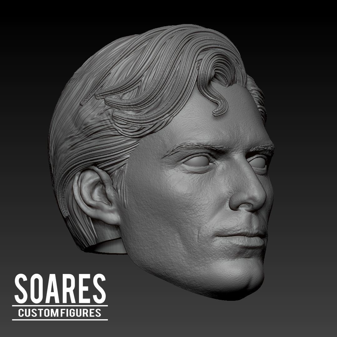 Superman - Christopher Reeve Head 3D model 3D printable | CGTrader