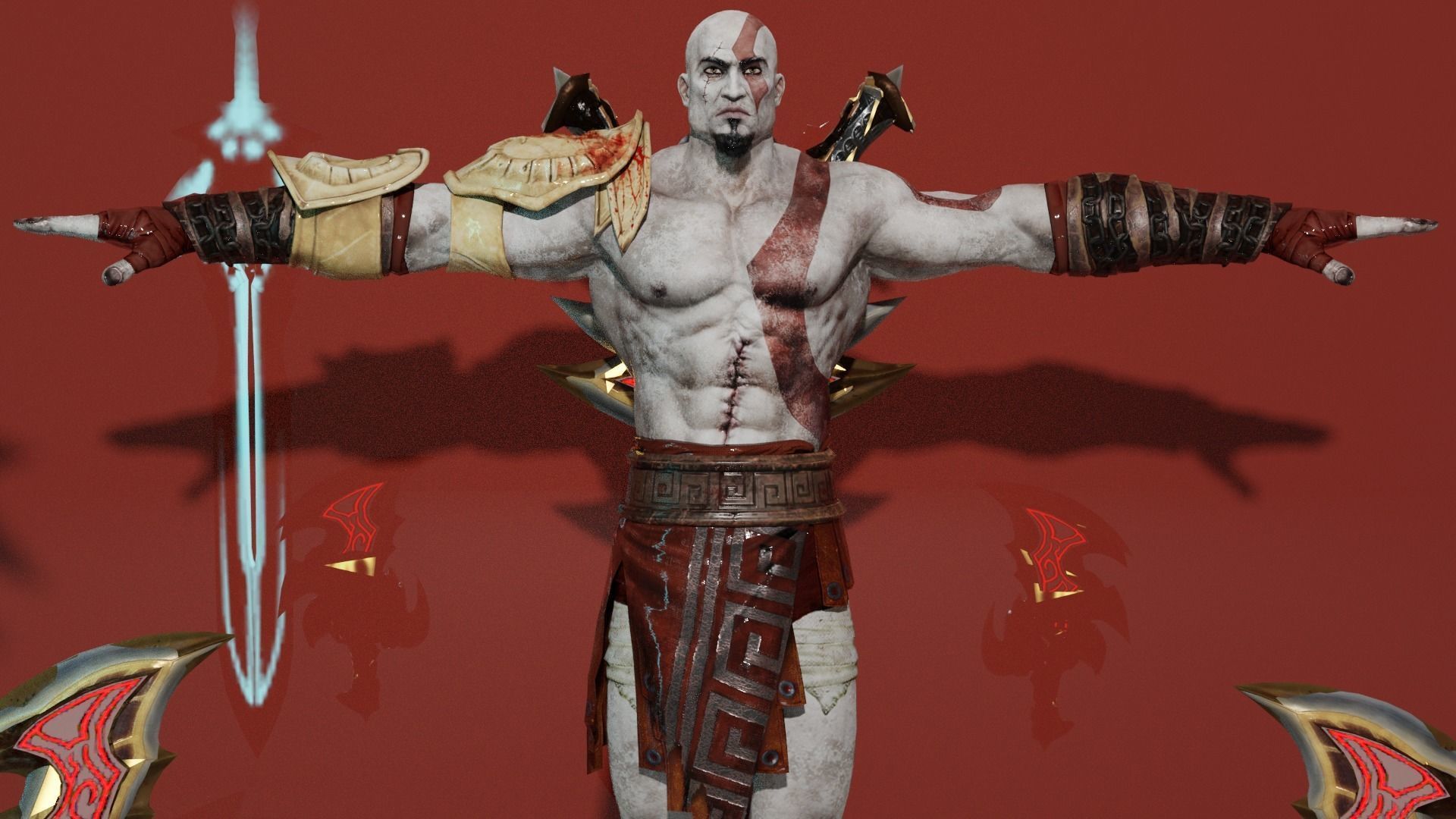 3D model Kratos god of war character VR / AR / low-poly | CGTrader