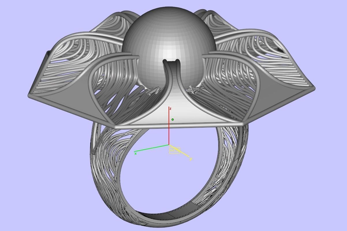 Roof of gold filigree model ring 3D model 3D printable | CGTrader
