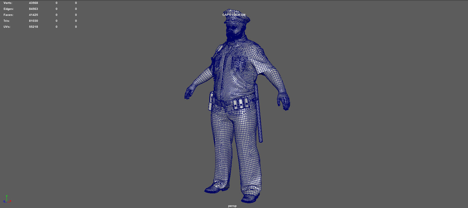 Police Officer 2 Blue Uniform 3D model | CGTrader