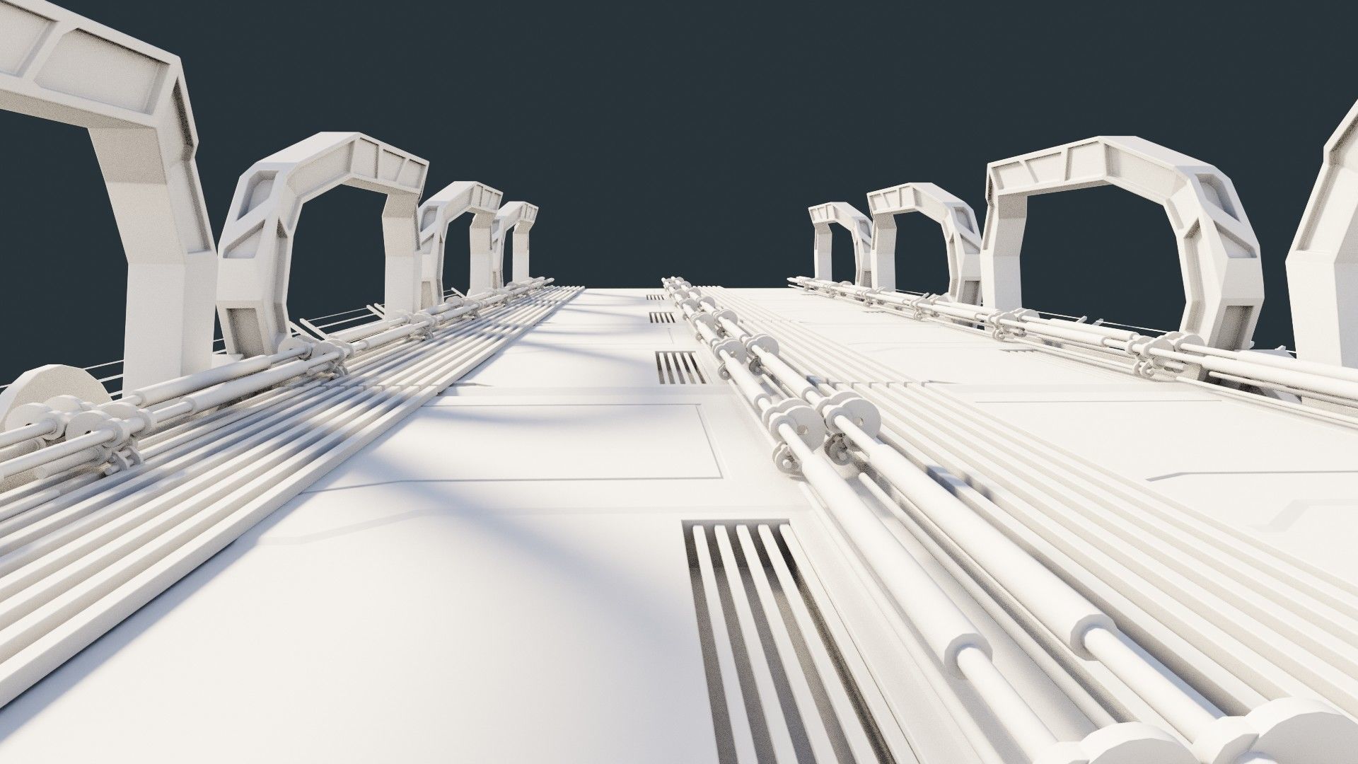 3D model Futuristic scifi Modular Bridge VR / AR / low-poly | CGTrader
