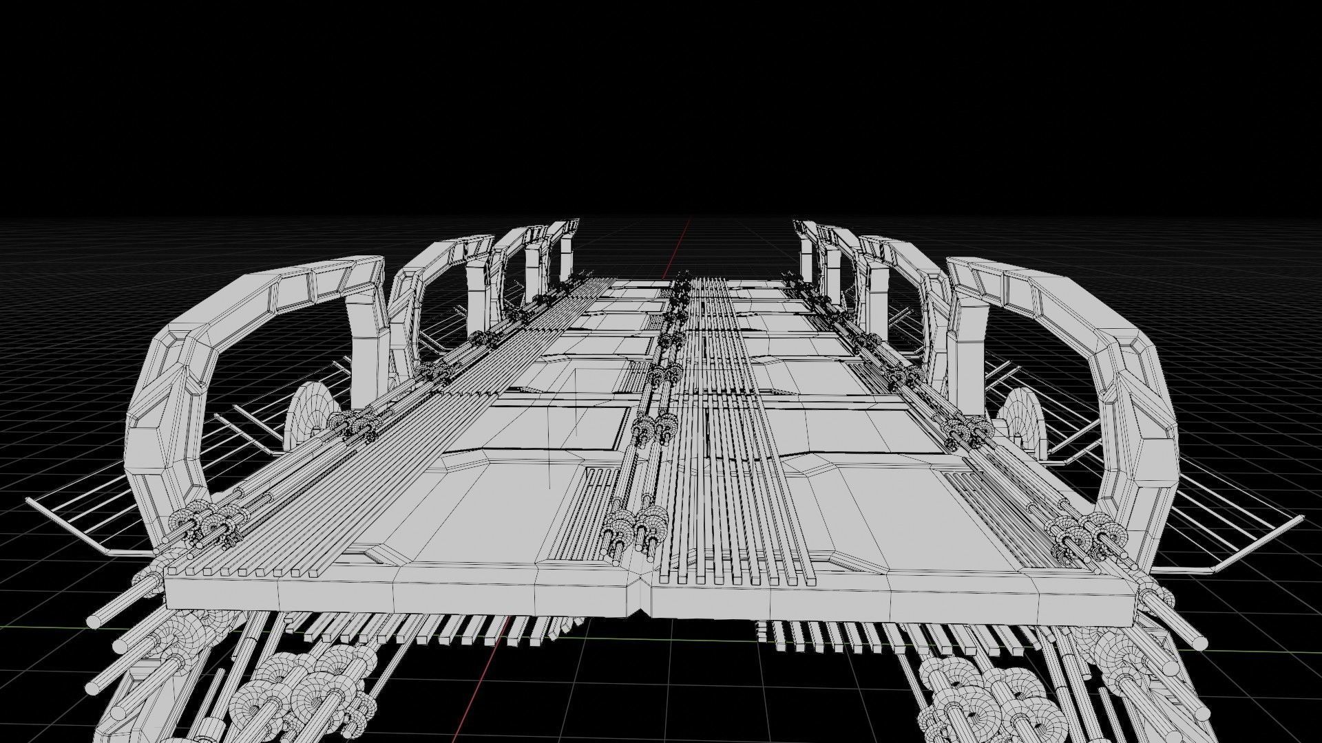 3D model Futuristic scifi Modular Bridge VR / AR / low-poly | CGTrader