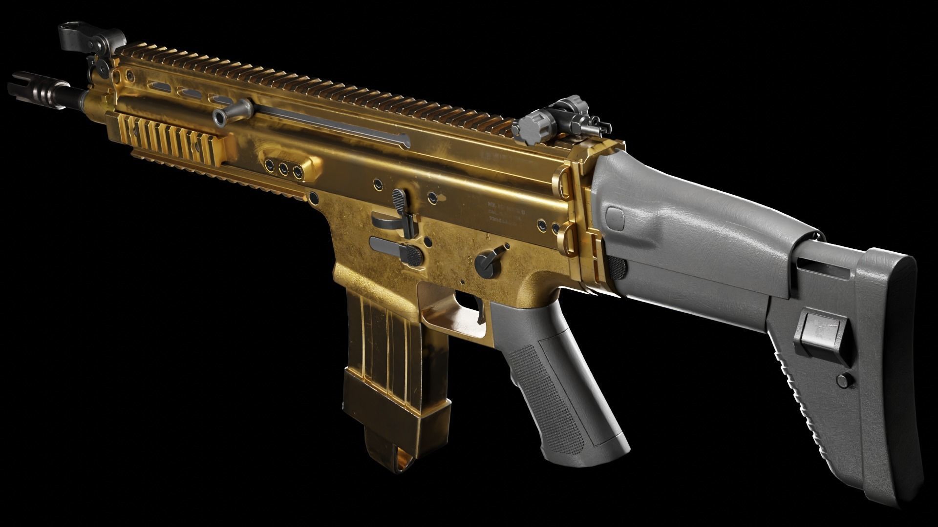 3D model Low Poly FN SCAR Assault Rifle VR / AR / low-poly | CGTrader