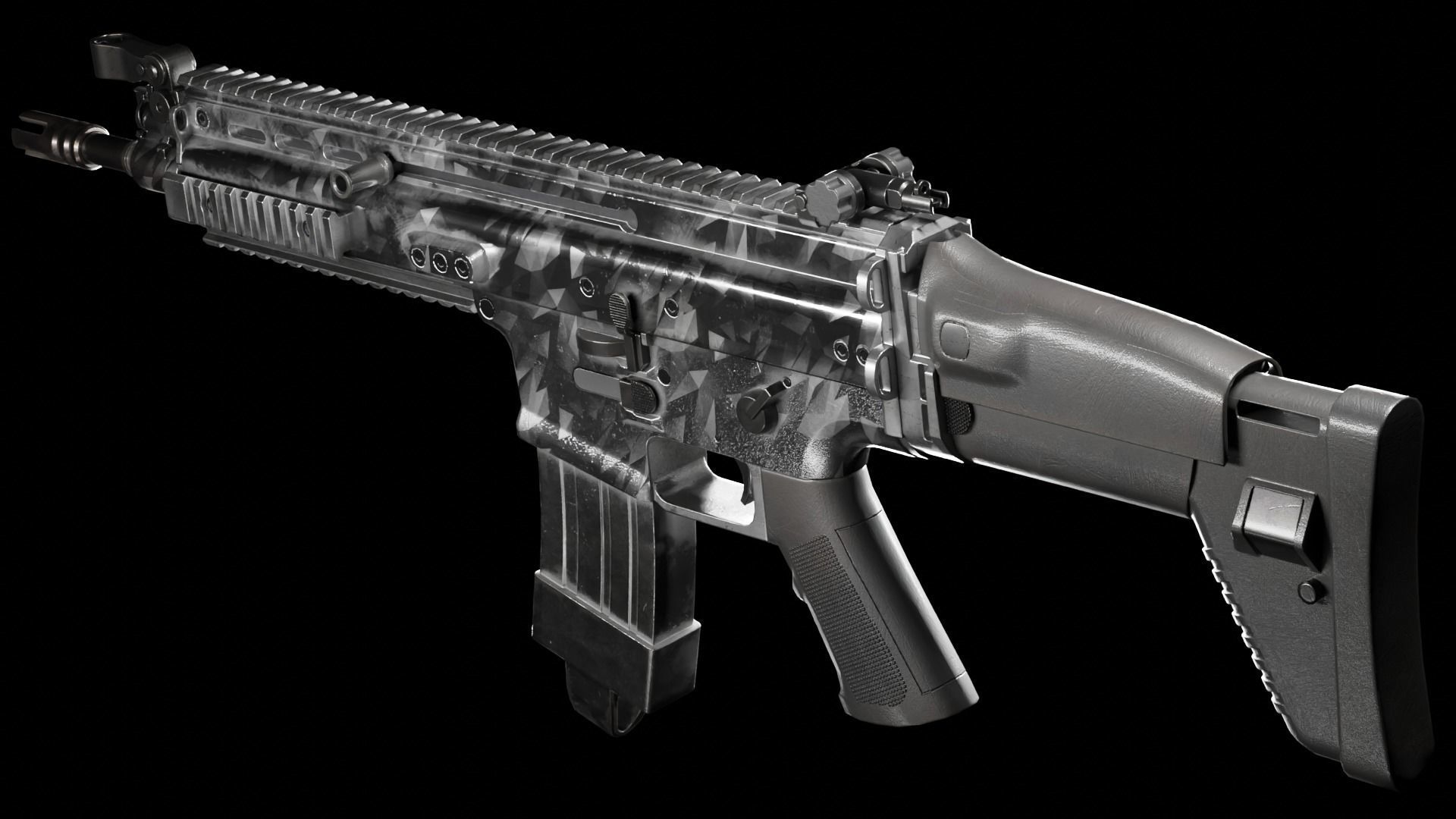 3D model Low Poly FN SCAR Assault Rifle VR / AR / low-poly | CGTrader