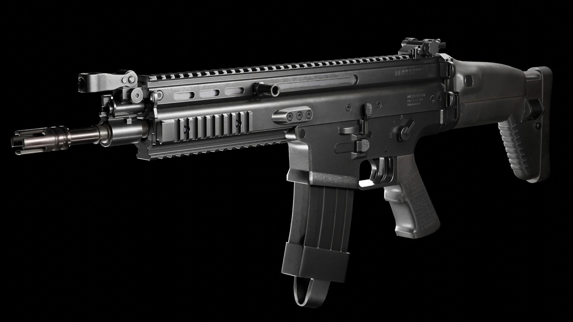 3D model Low Poly FN SCAR Assault Rifle VR / AR / low-poly | CGTrader