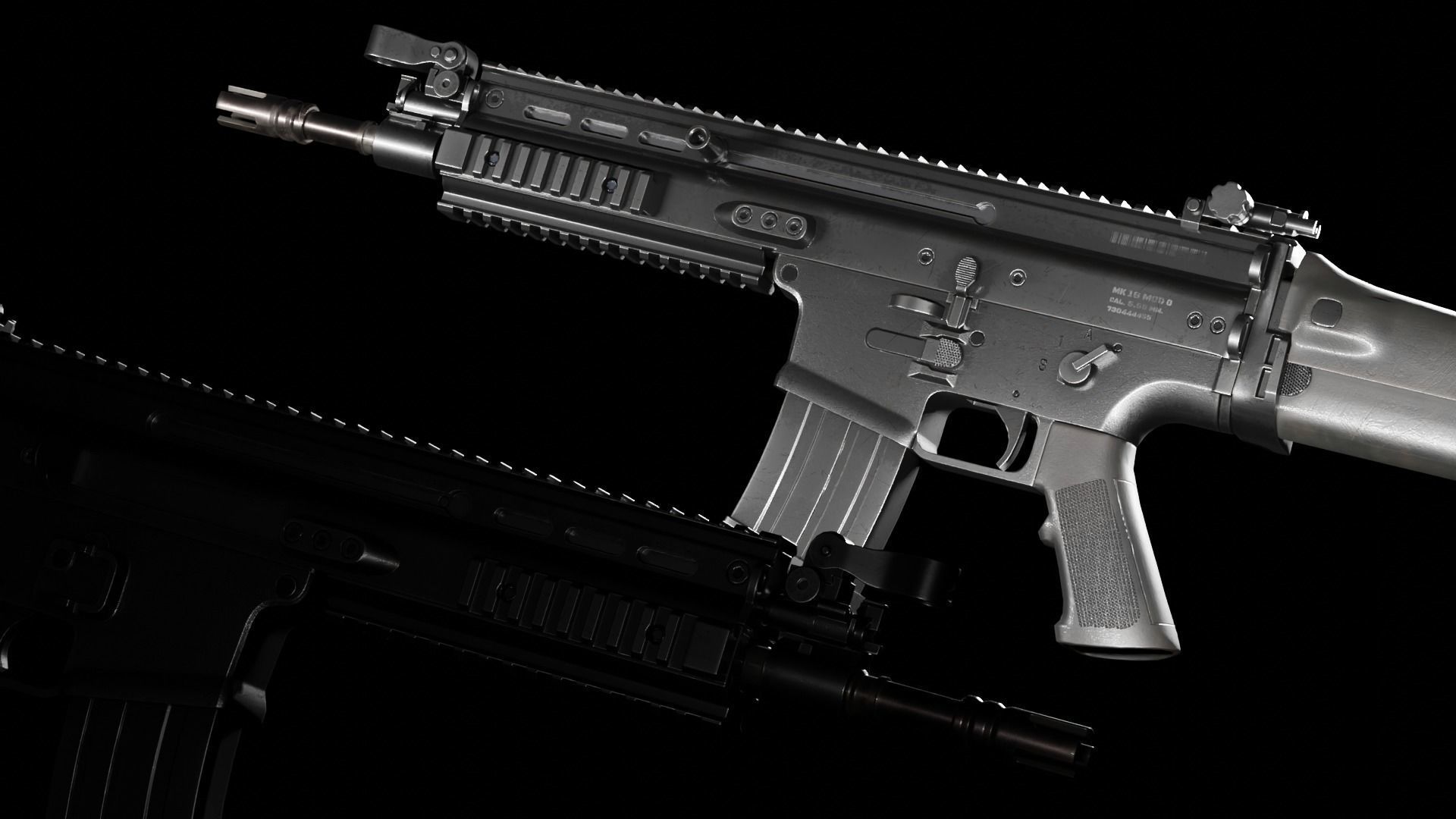 3D model Low Poly FN SCAR Assault Rifle VR / AR / low-poly | CGTrader