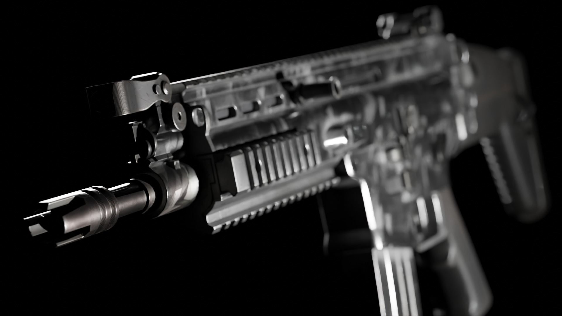 3D model Low Poly FN SCAR Assault Rifle VR / AR / low-poly | CGTrader