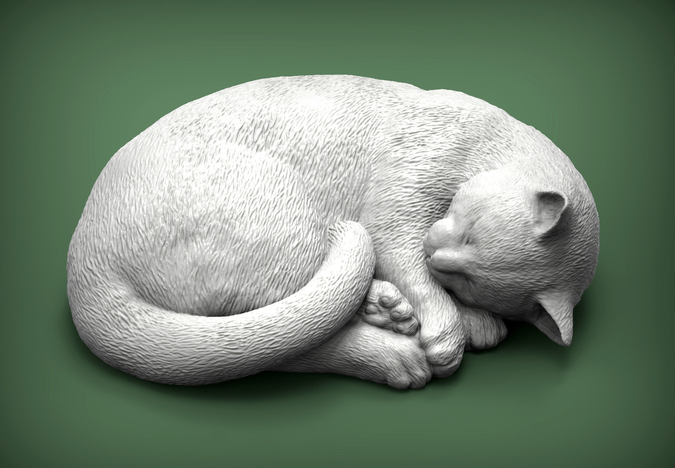 sleeping cat 3D model 3D printable | CGTrader