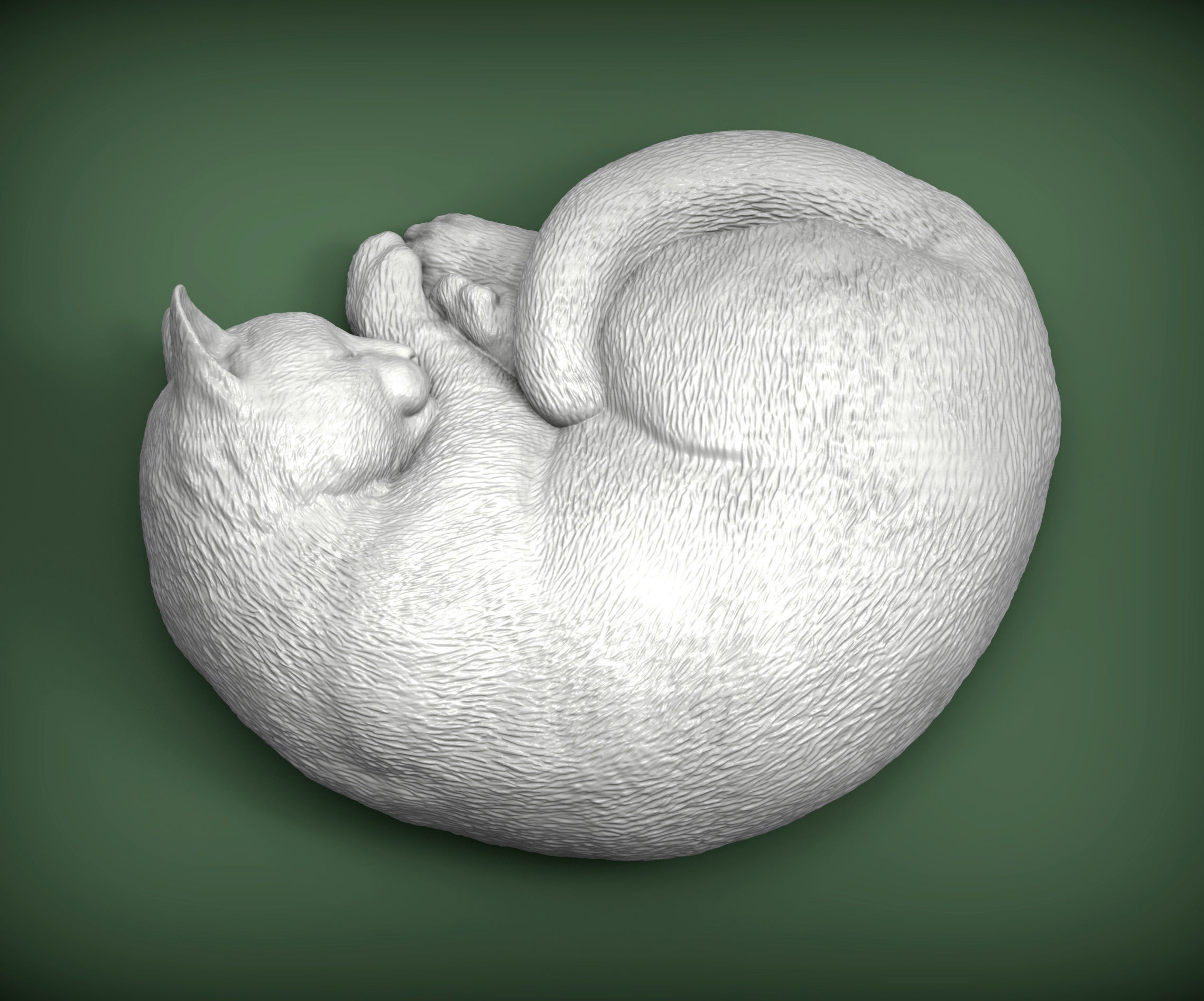 sleeping cat 3D model 3D printable | CGTrader