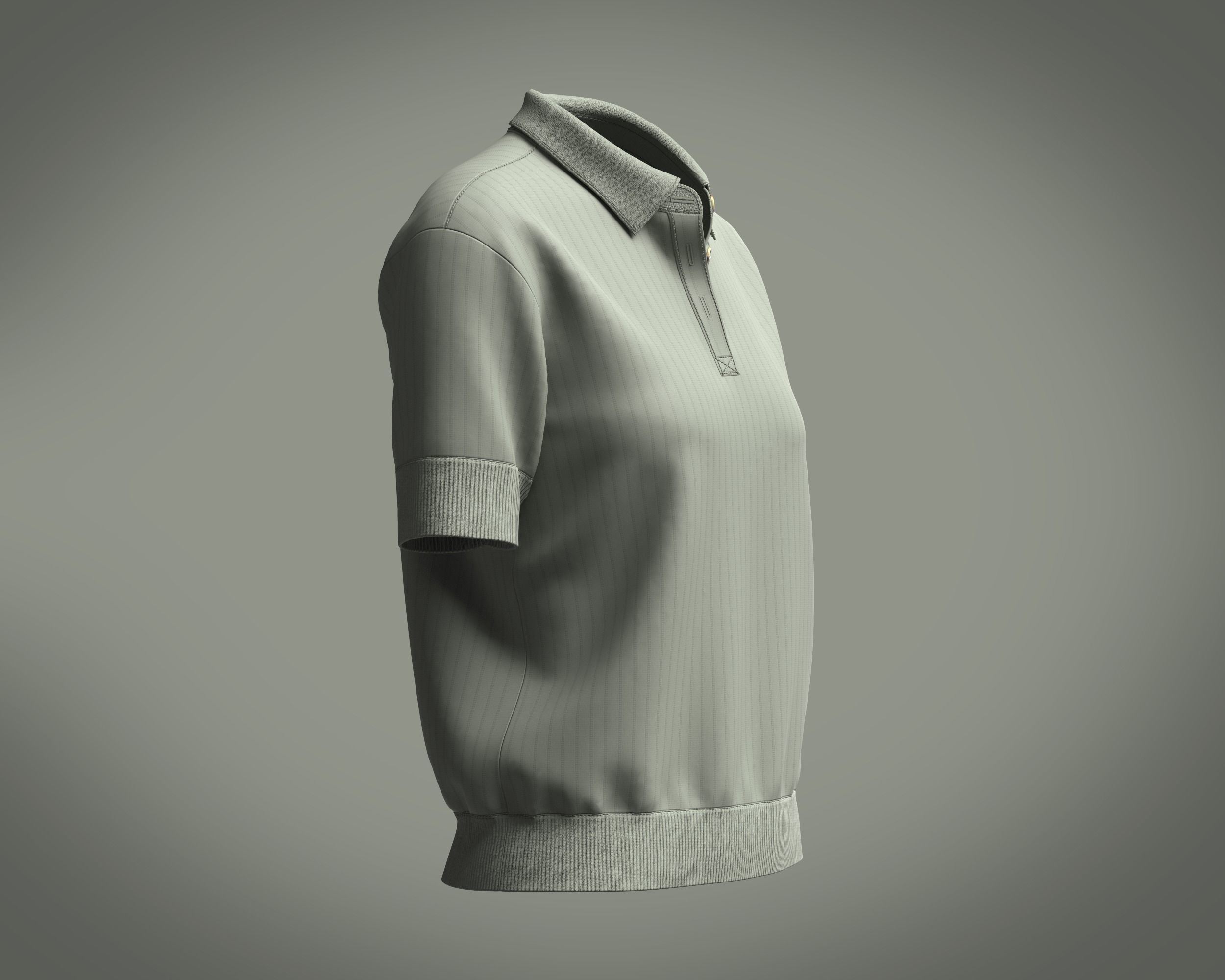 Ladies knitted short sleeve polo 3D model | CGTrader
