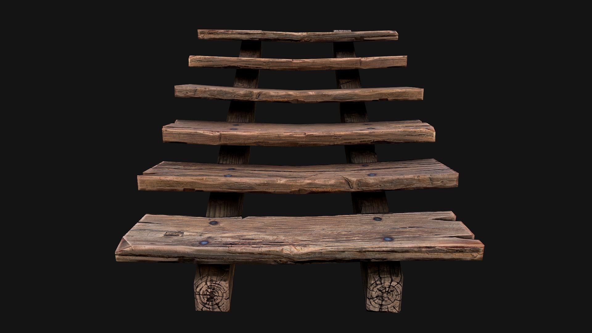 3D model Medieval Wooden Stairs threshold VR / AR / low-poly | CGTrader