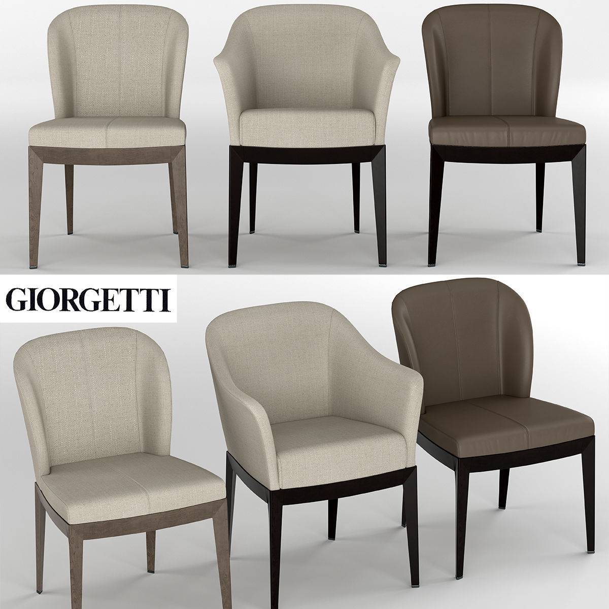 Giorgetti chair table 3D model | CGTrader