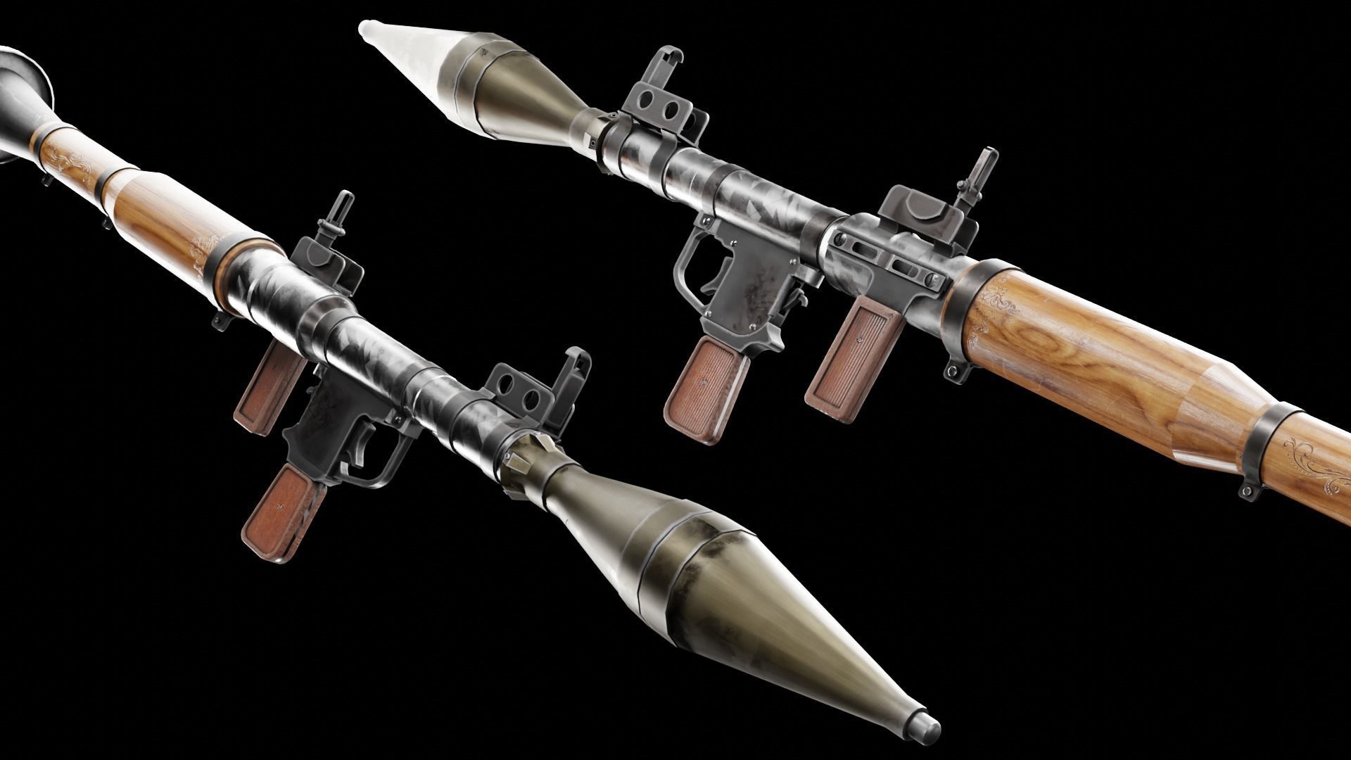 3D model Low Poly RPG 7 gun VR / AR / low-poly | CGTrader