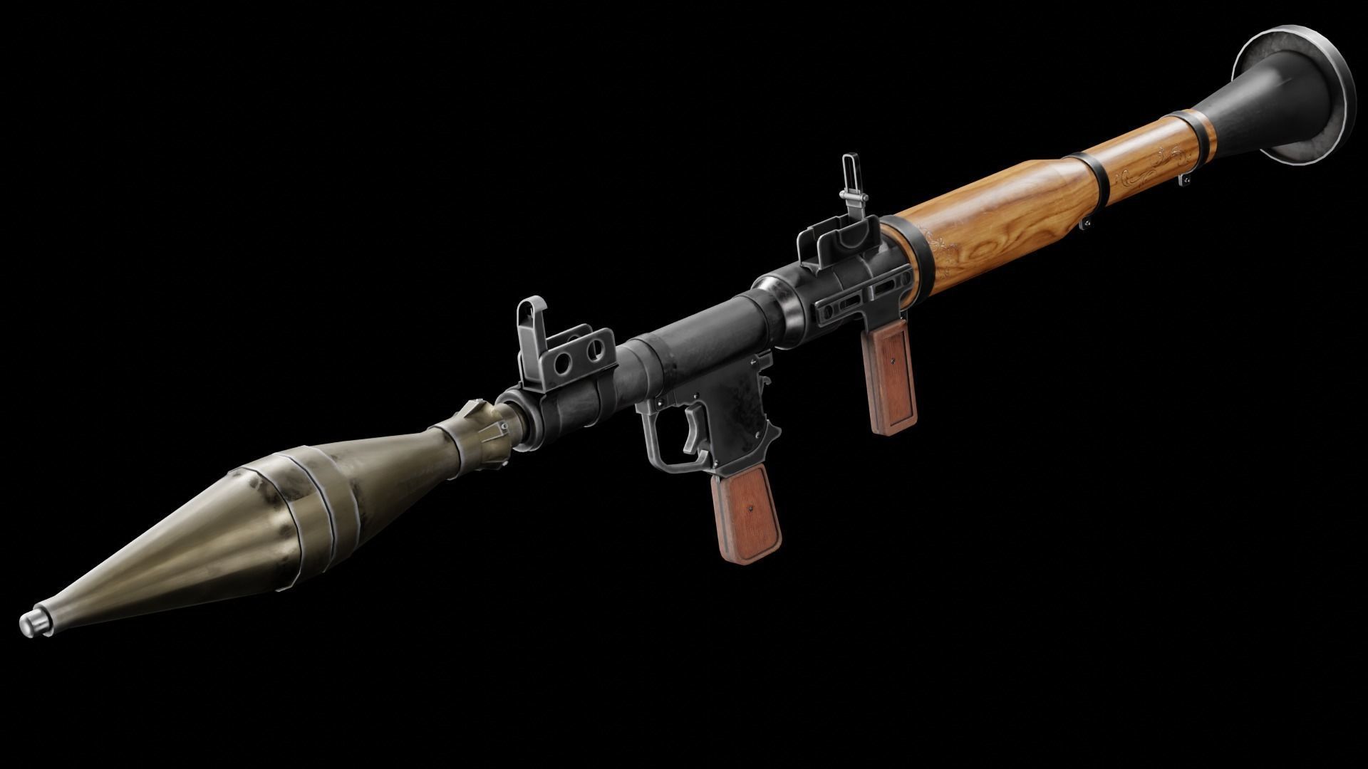 3D model Low Poly RPG 7 gun VR / AR / low-poly | CGTrader