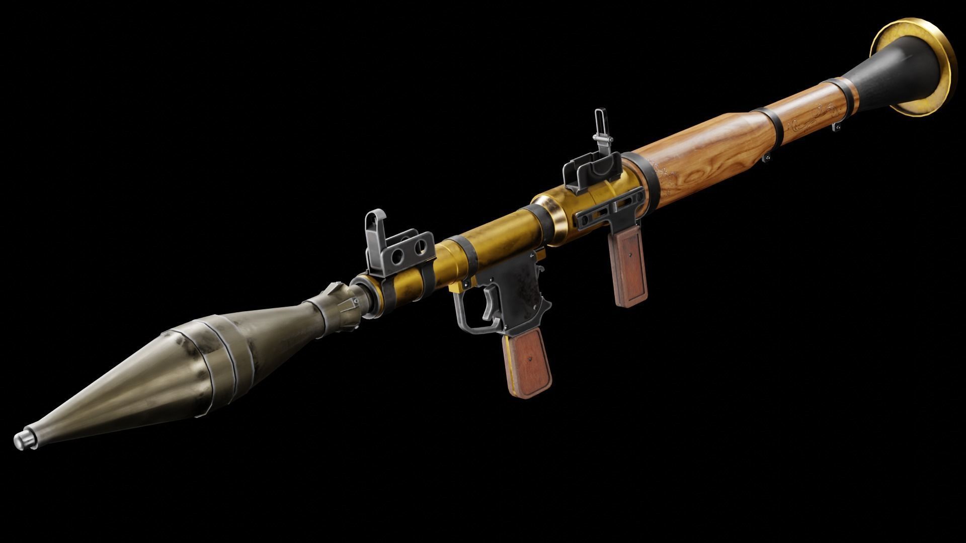 3D model Low Poly RPG 7 gun VR / AR / low-poly | CGTrader